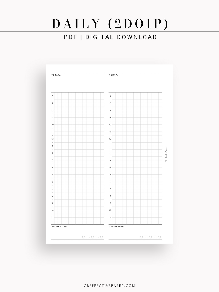 D122 | Daily Planner, Two Days on a Page – CreffectivePaper