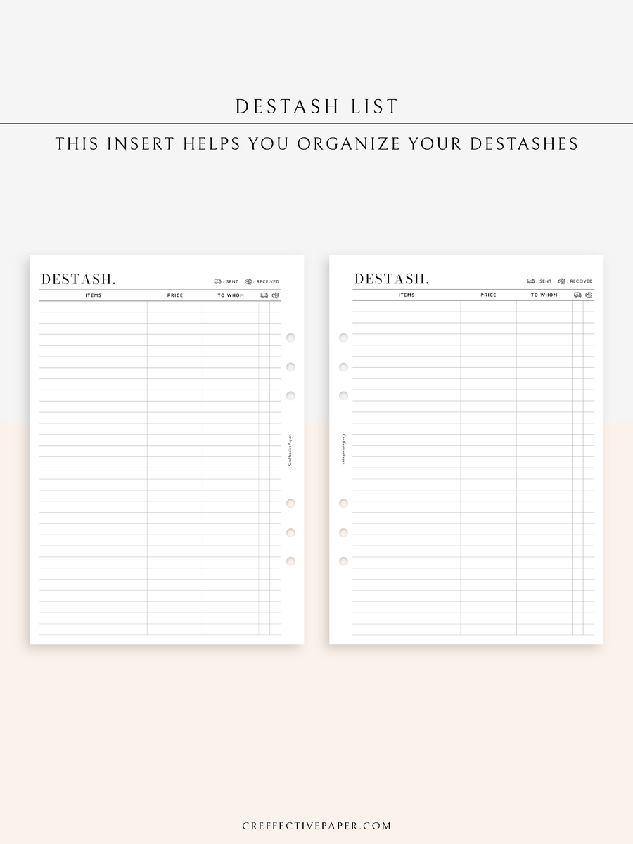 N132 | Destash List – CreffectivePaper