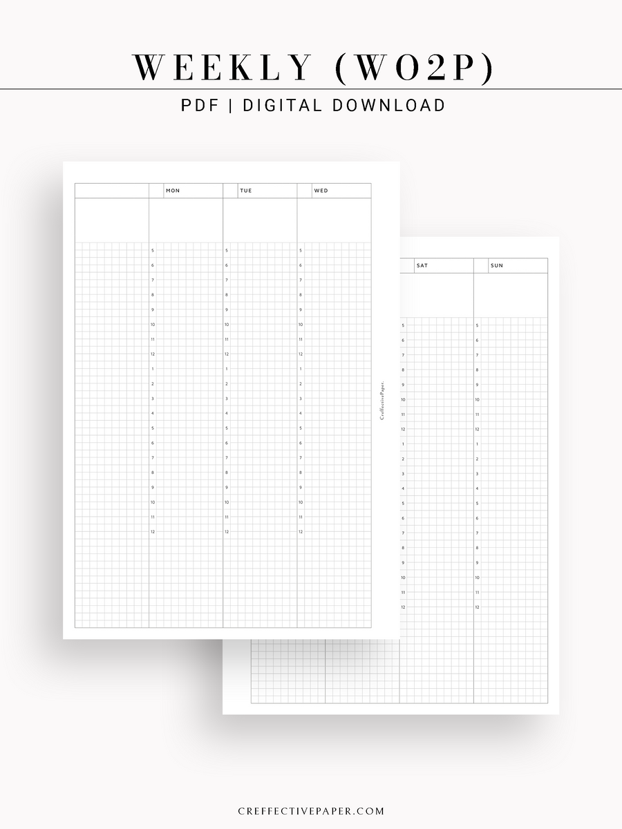 W123 | Weekly Schedule, WO2P – CreffectivePaper