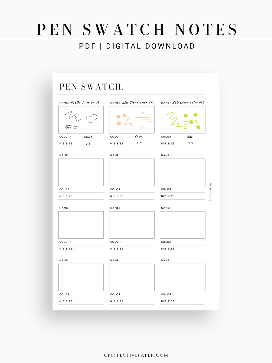 N137 | Pen Swatch Notes – CreffectivePaper