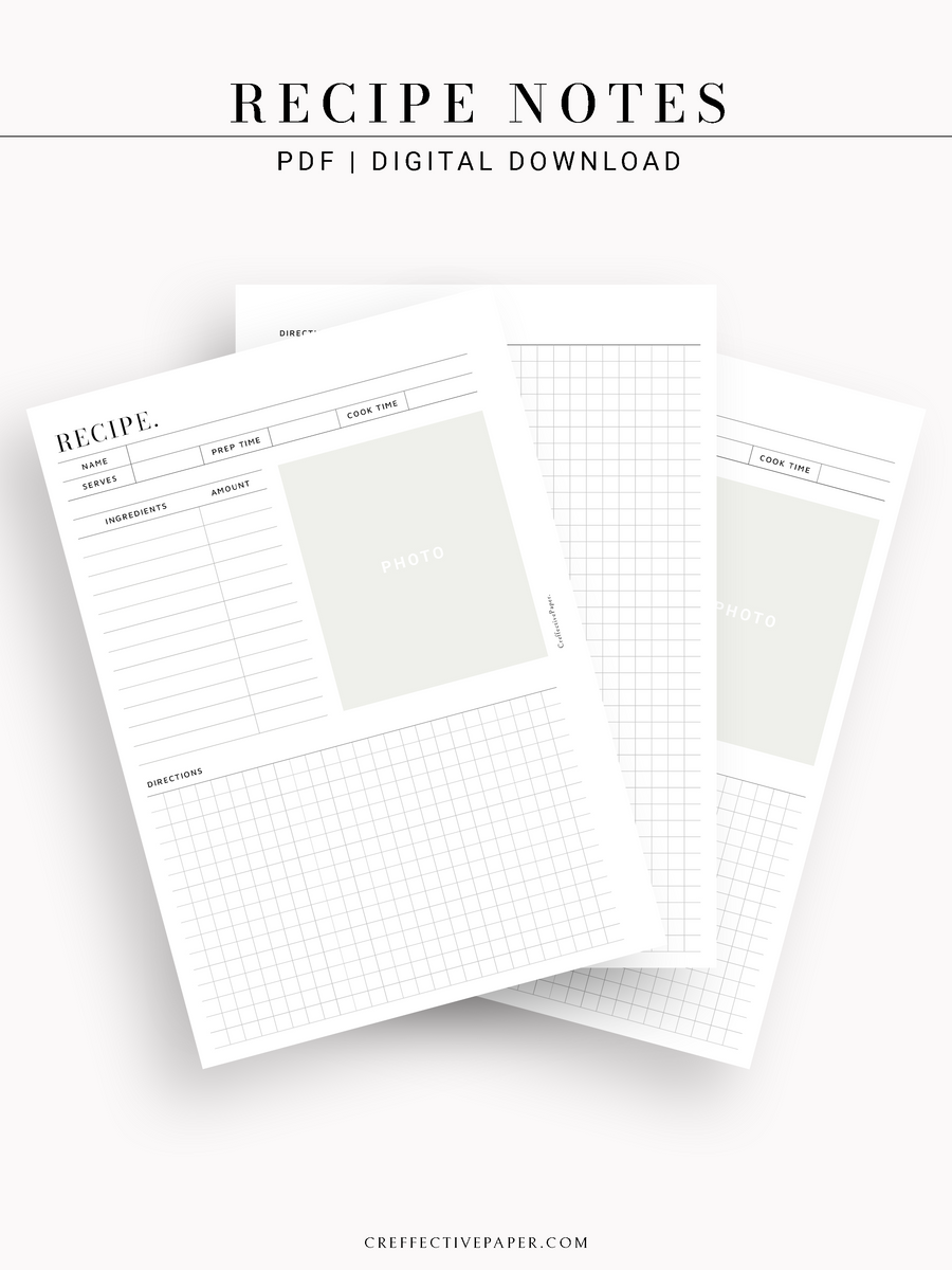N136 | Recipe Notes – CreffectivePaper