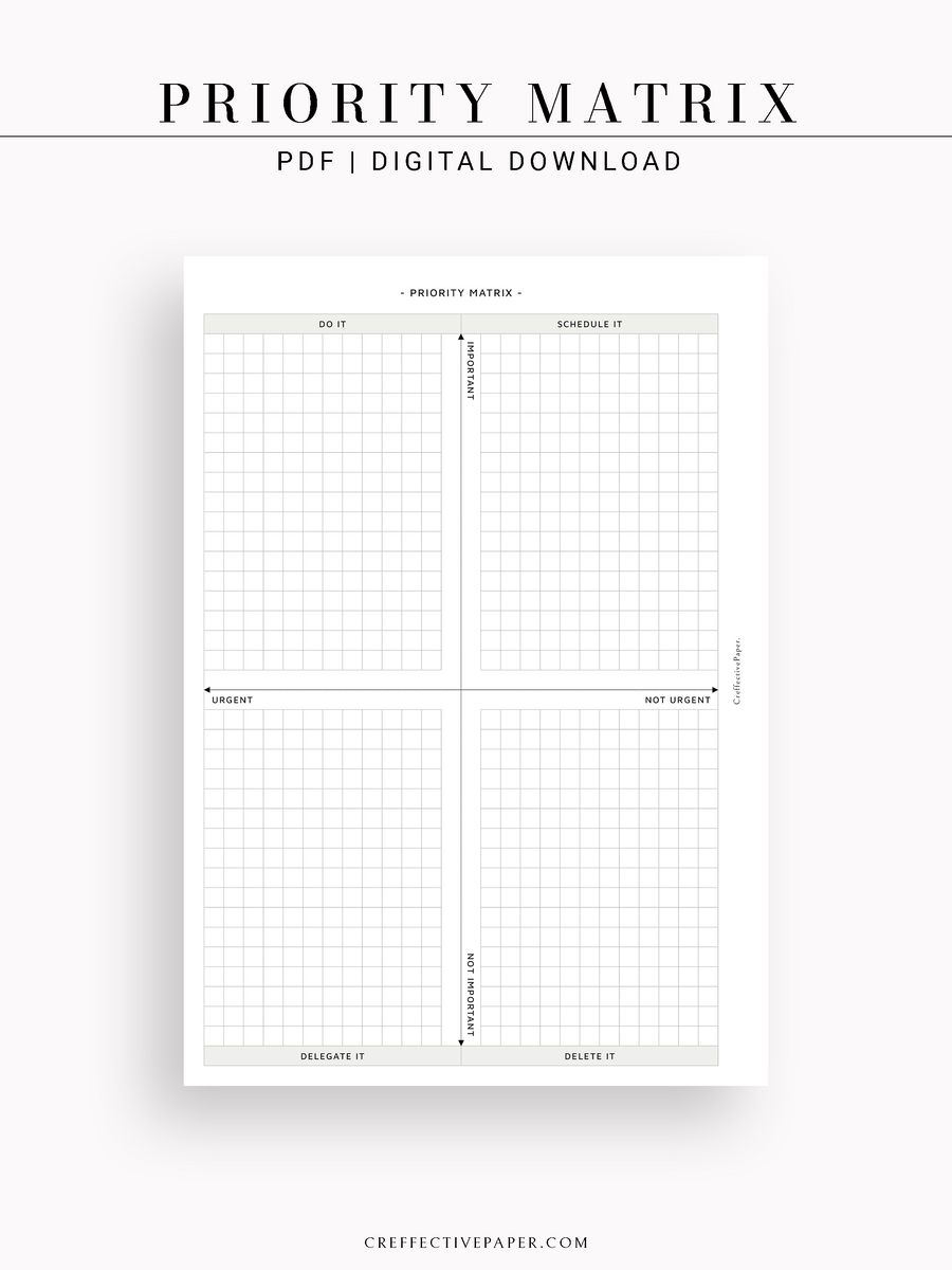 N133 | Priority Matrix – CreffectivePaper