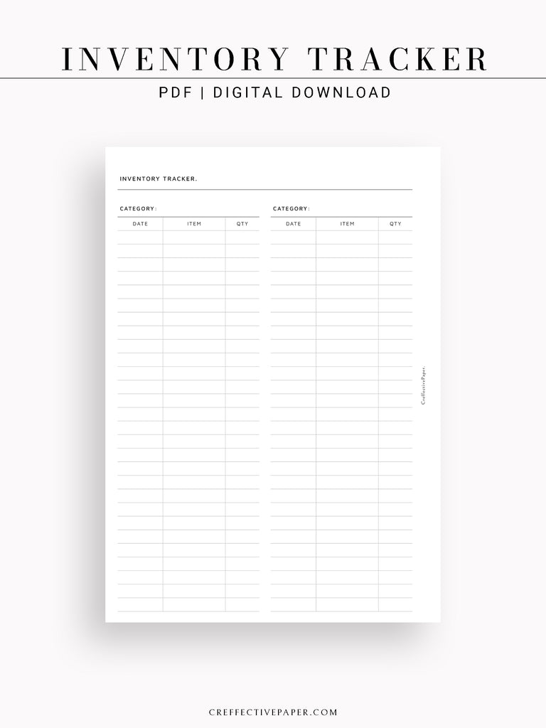 N115-3 | Home Inventory Tracker – CreffectivePaper