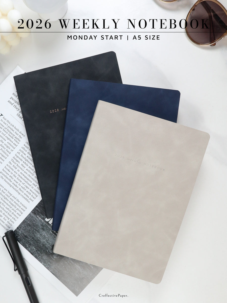 2026 Weekly Notebook, A5 size – CreffectivePaper