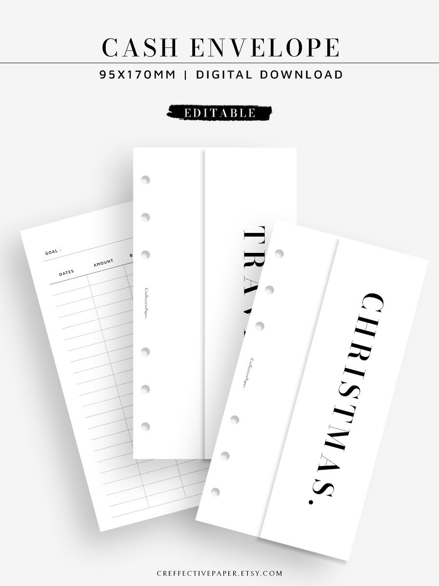 N135 | Editable Cash Envelope – CreffectivePaper