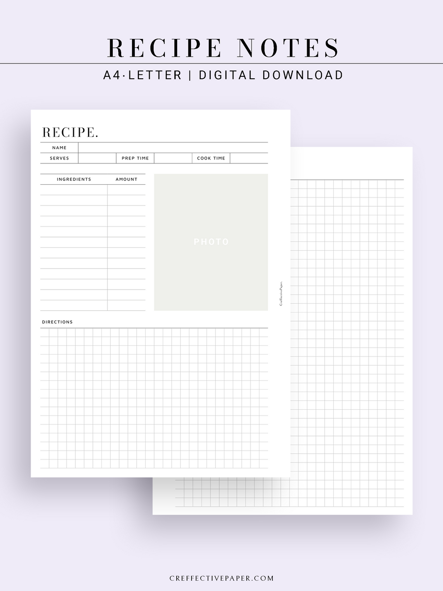 N136 | Recipe Notes – CreffectivePaper