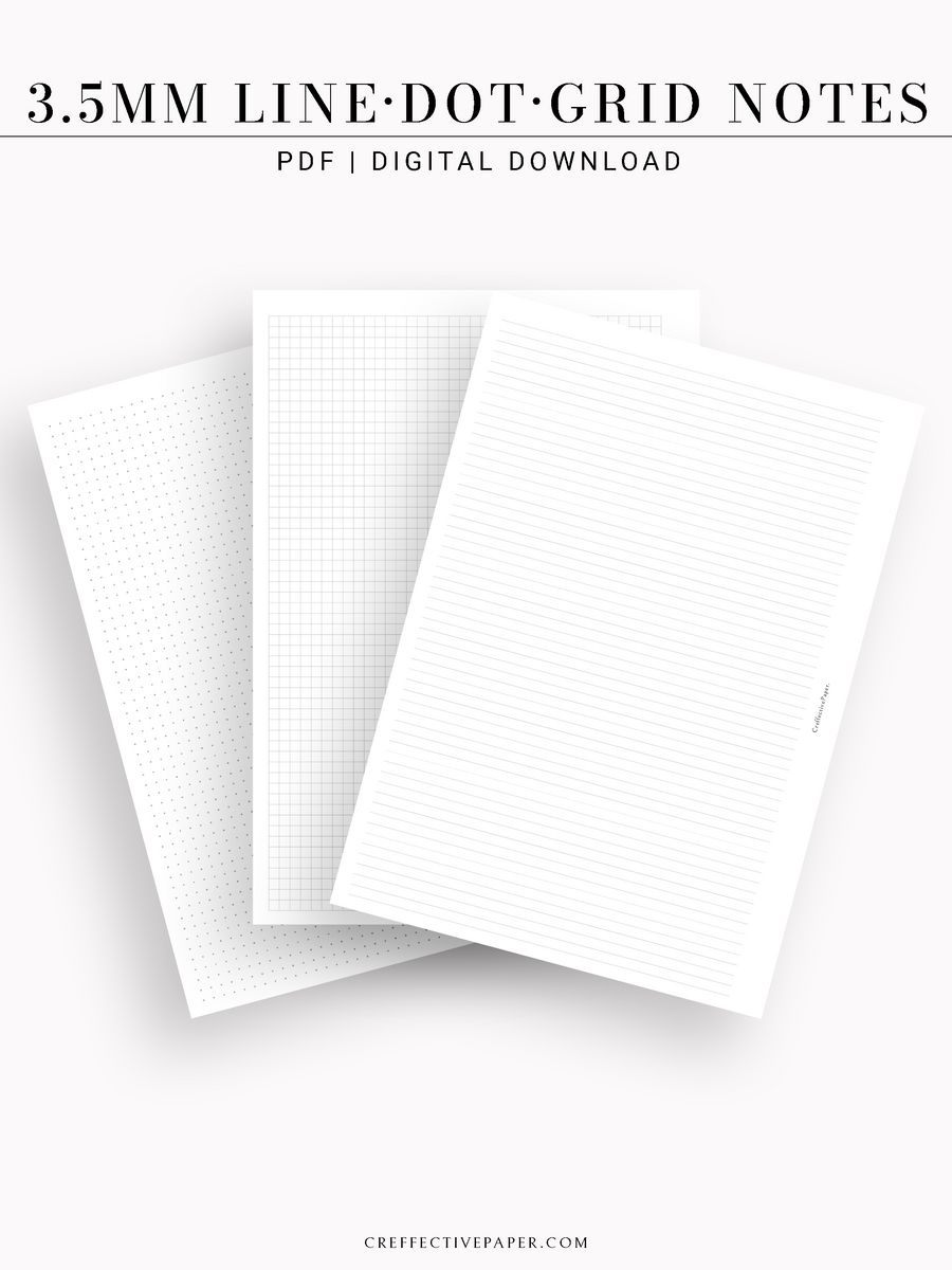 N140 | 3.5mm Line, Dot, Grid Notes – CreffectivePaper