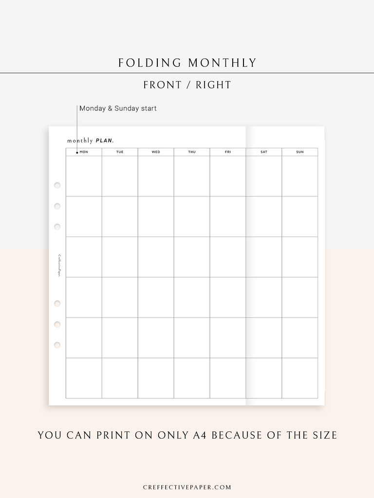 M124 | Folding Monthly Planner – CreffectivePaper