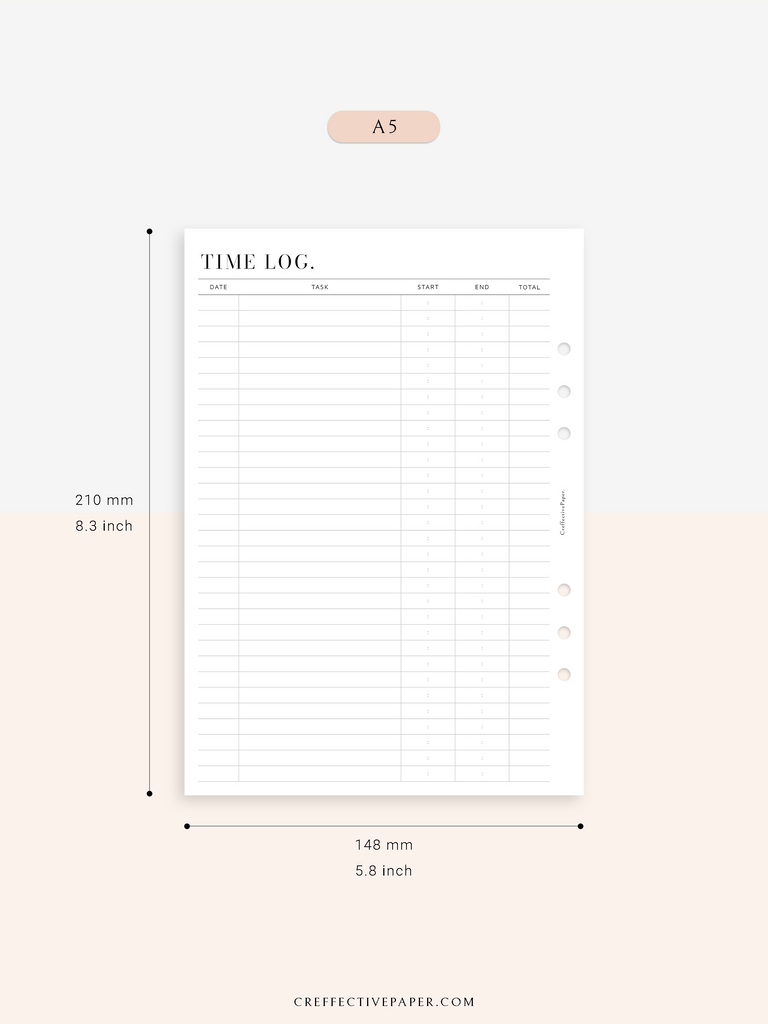 T134 | Time Log Set of 2 – CreffectivePaper