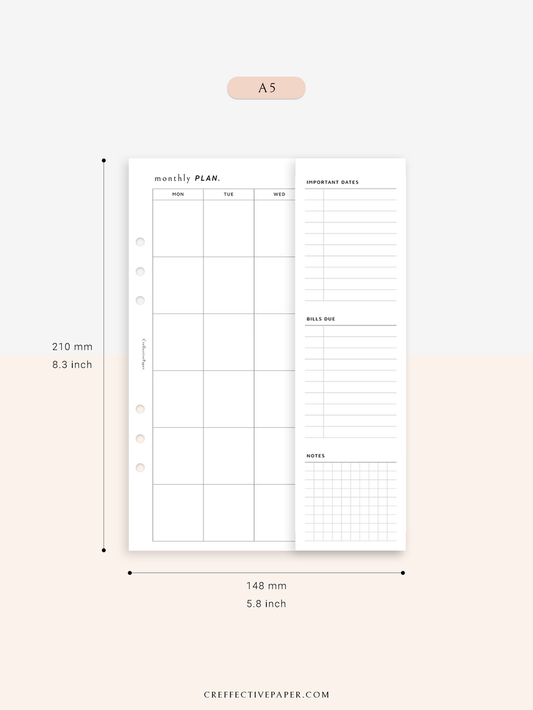 M124 | Folding Monthly Planner – CreffectivePaper