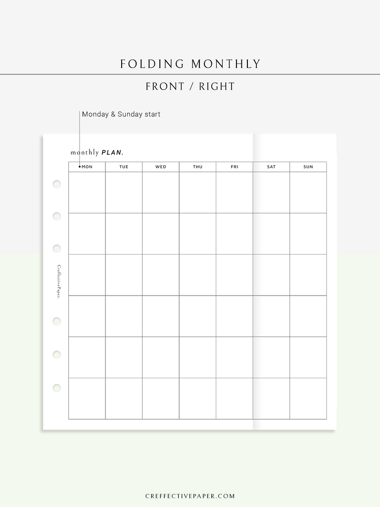 M124 | Folding Monthly Planner – CreffectivePaper