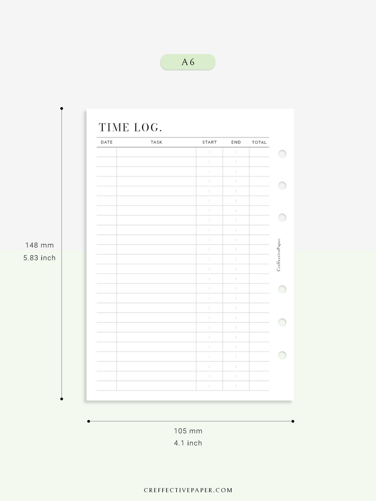 T134 | Time Log Set of 2 – CreffectivePaper