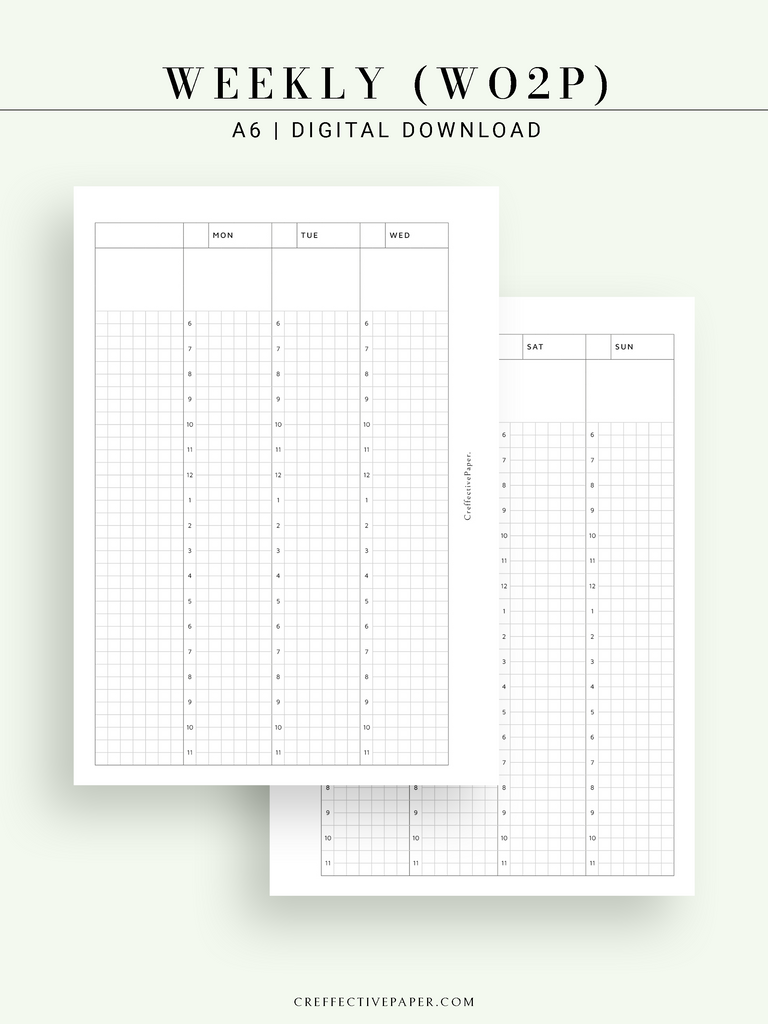 W123 | Weekly Schedule, WO2P – CreffectivePaper