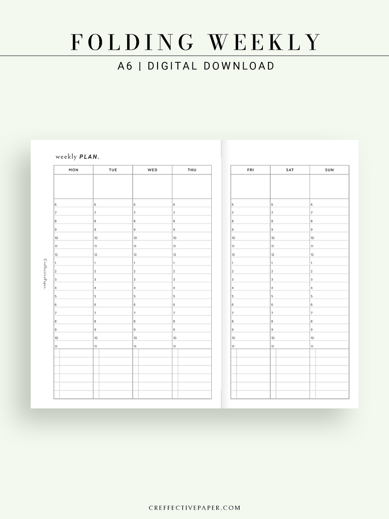 W125 | Folding Weekly Schedule – CreffectivePaper