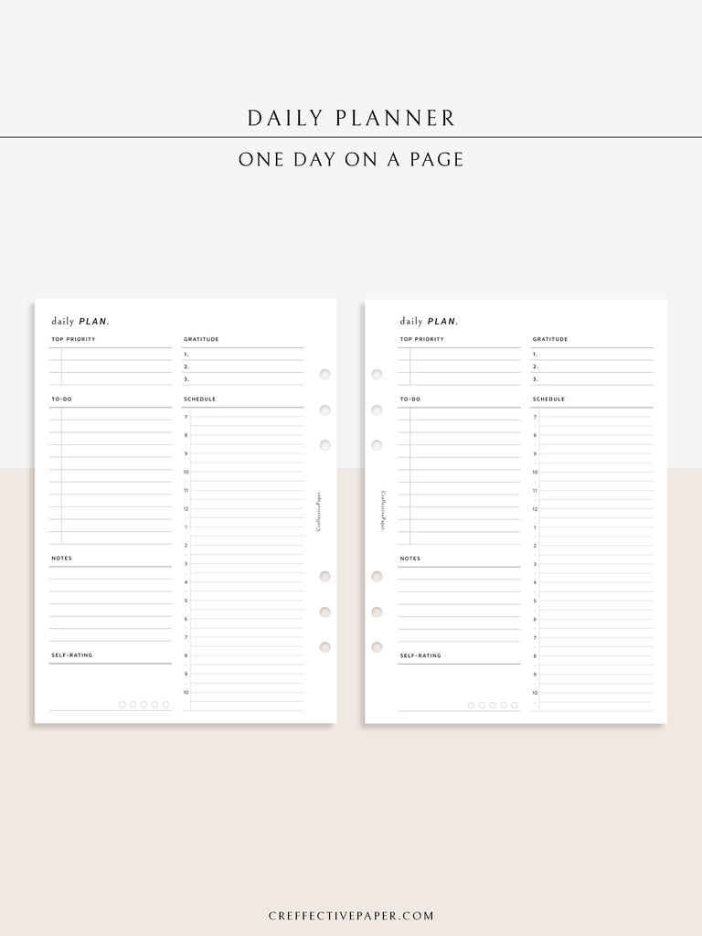 D123 | Daily Planner, DO1P – CreffectivePaper