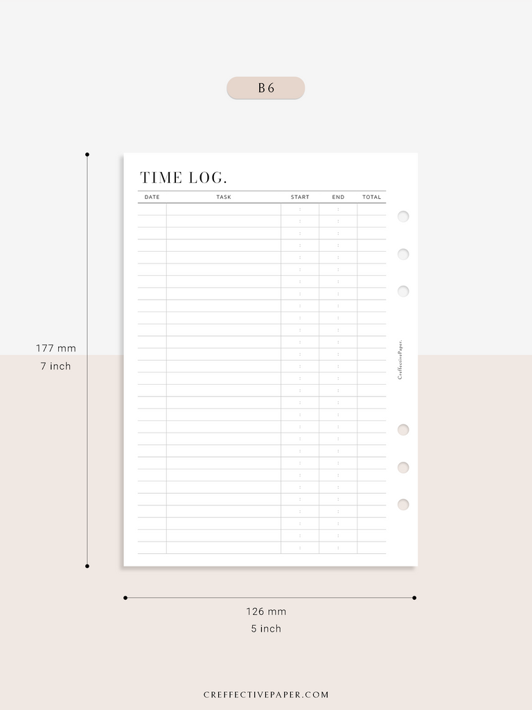 T134 | Time Log Set of 2 – CreffectivePaper