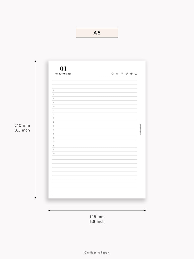 D126_2025 | 2025 Daily, DO1P, Lined – CreffectivePaper