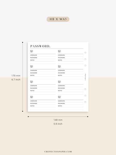 T119 | Website Login Password Tracker – CreffectivePaper