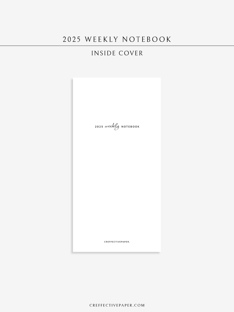 Pre-order | 2025 Weekly Notebook, Weeks size -CreffectivePaper Physical ...