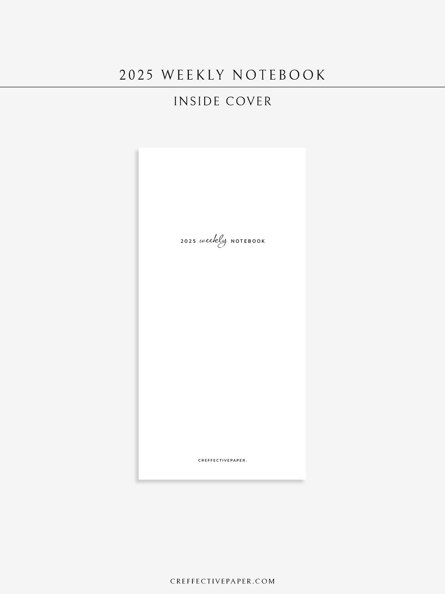 Pre-order | 2025 Weekly Notebook, Weeks size -CreffectivePaper Physical ...