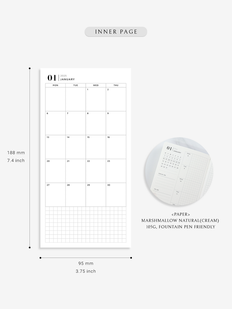 2025 Weekly Notebook, Weeks size – CreffectivePaper