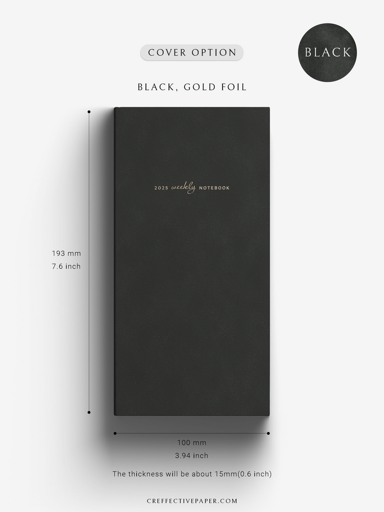 2025 Weekly Notebook, Weeks size – CreffectivePaper