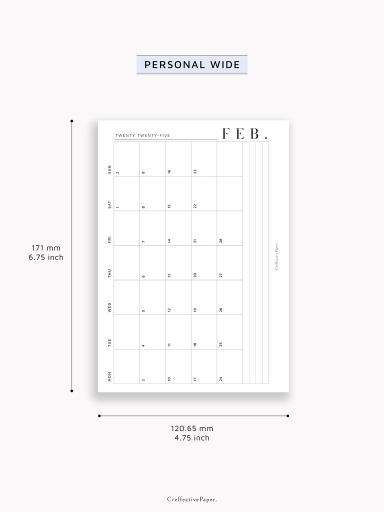 M111_2025 | 2025 Dated Monthly, MO1P – CreffectivePaper