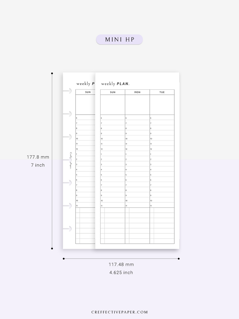 W125 | Folding Weekly Schedule – CreffectivePaper