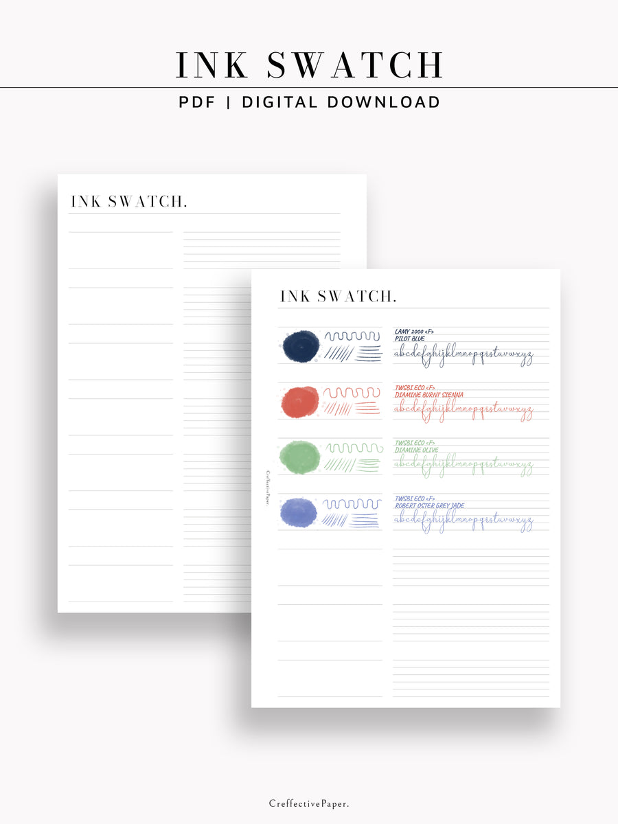 N146 | Ink Swatch Notes – CreffectivePaper