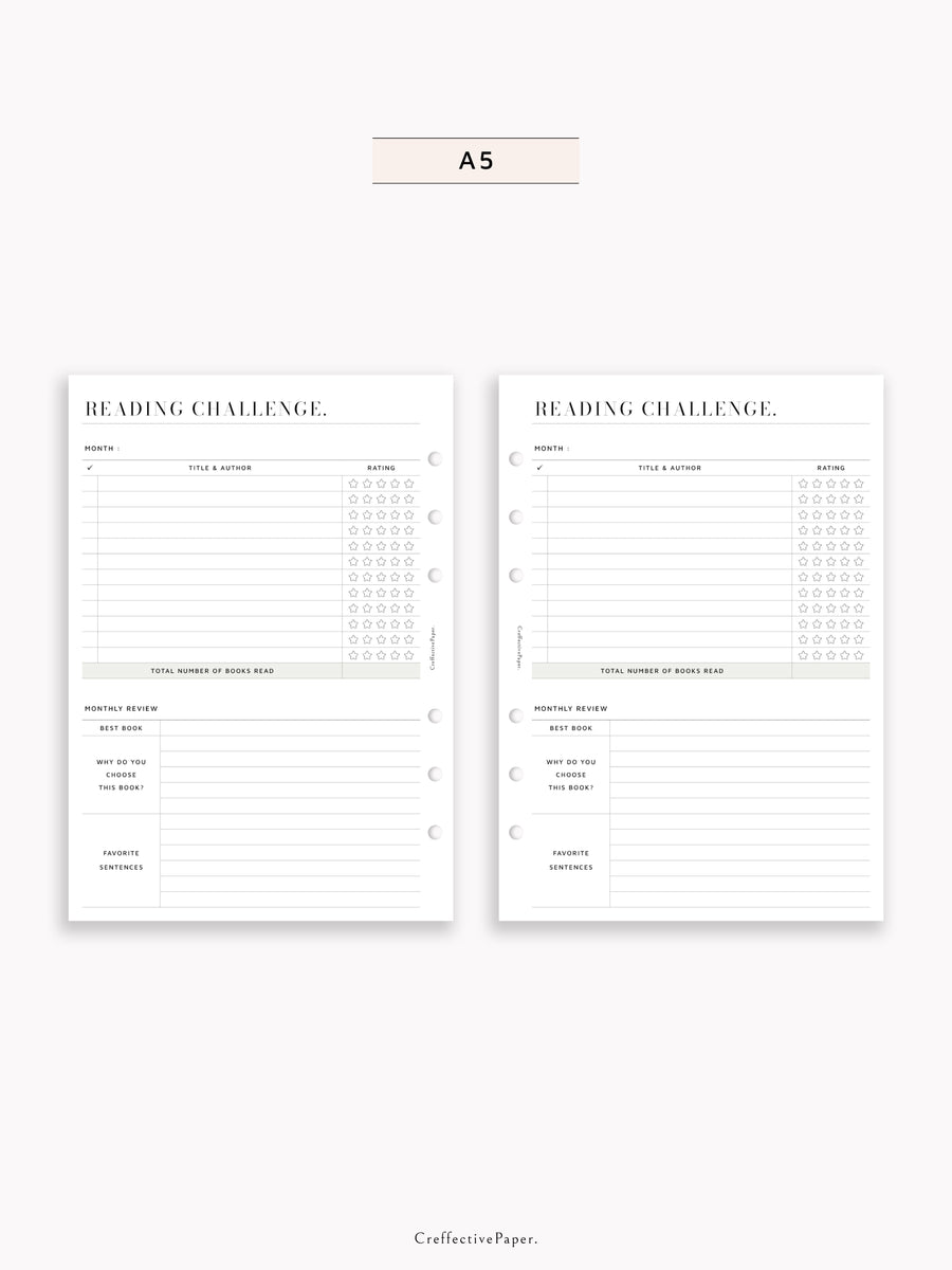 T140 | Monthly Reading Challenge – CreffectivePaper