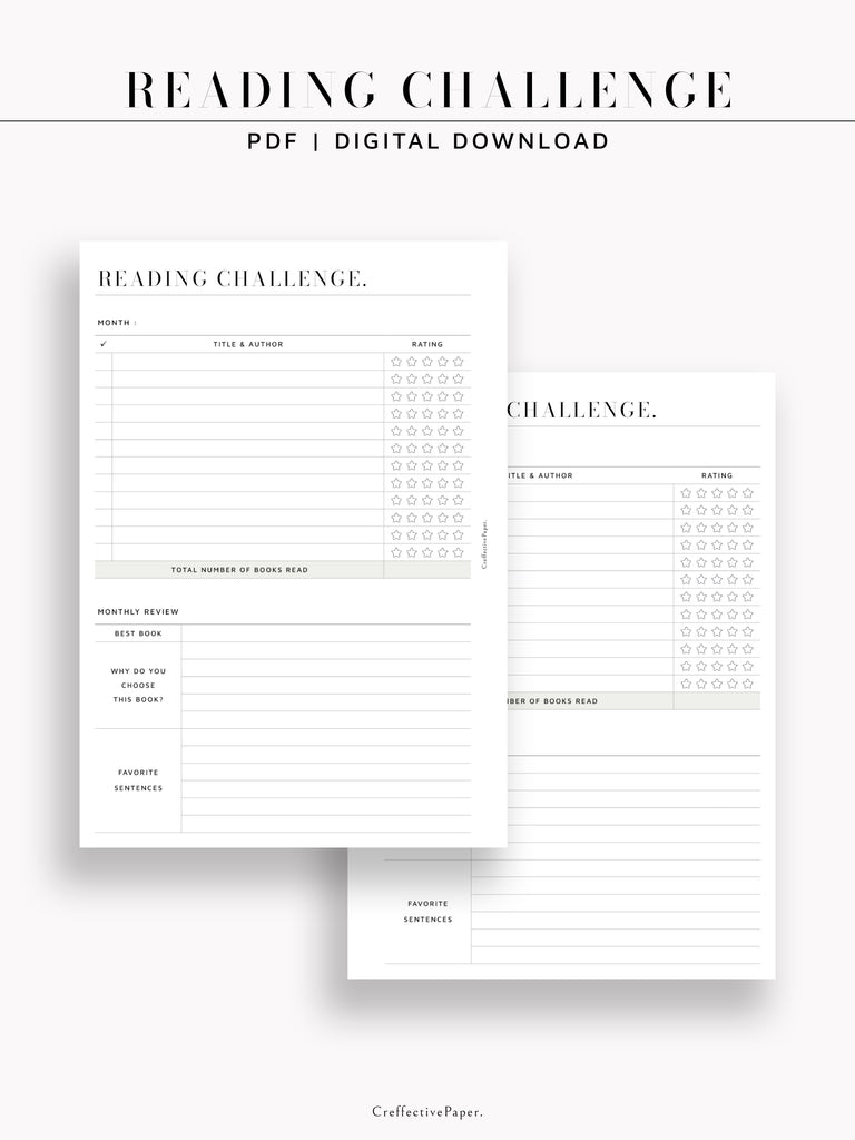 T140 | Monthly Reading Challenge – CreffectivePaper