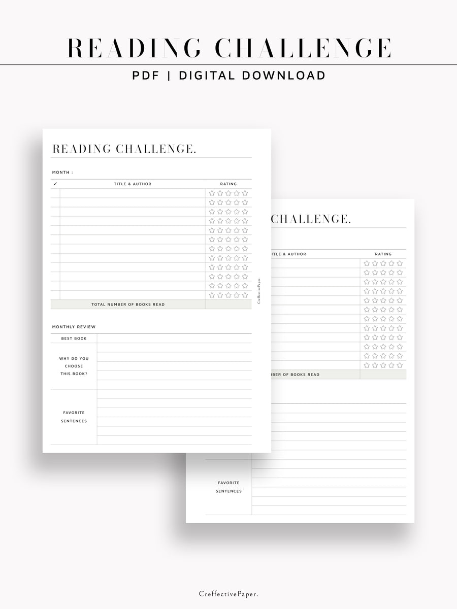 T140 | Monthly Reading Challenge – CreffectivePaper