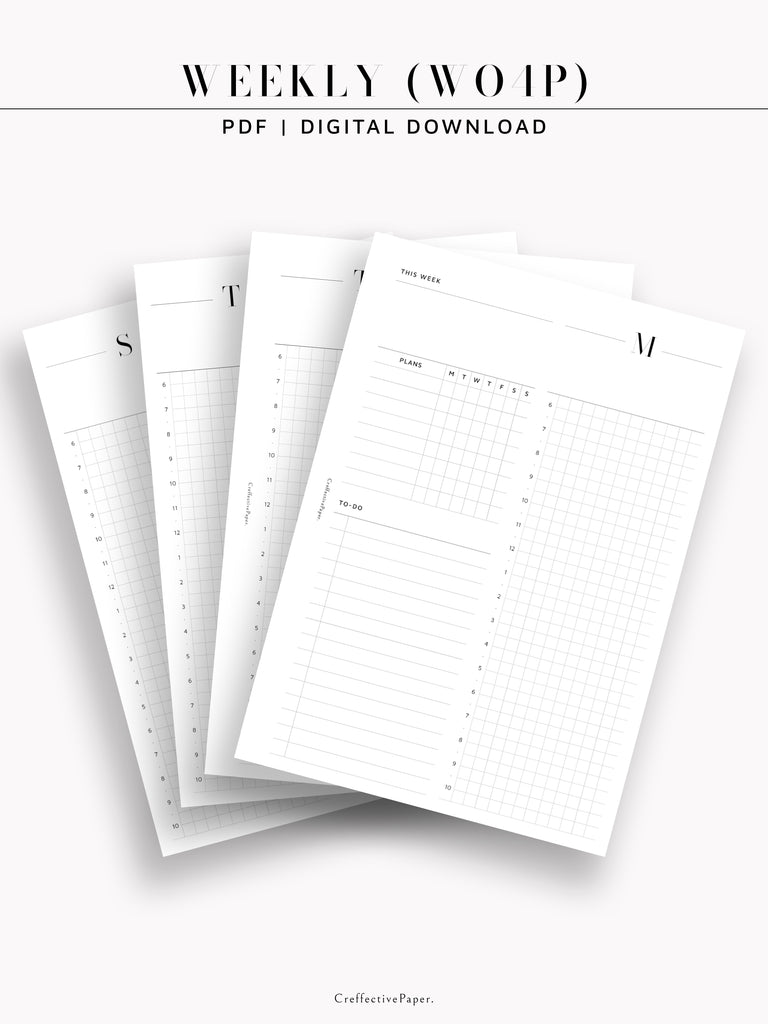 W130 | Weekly Planner, WO4P – CreffectivePaper