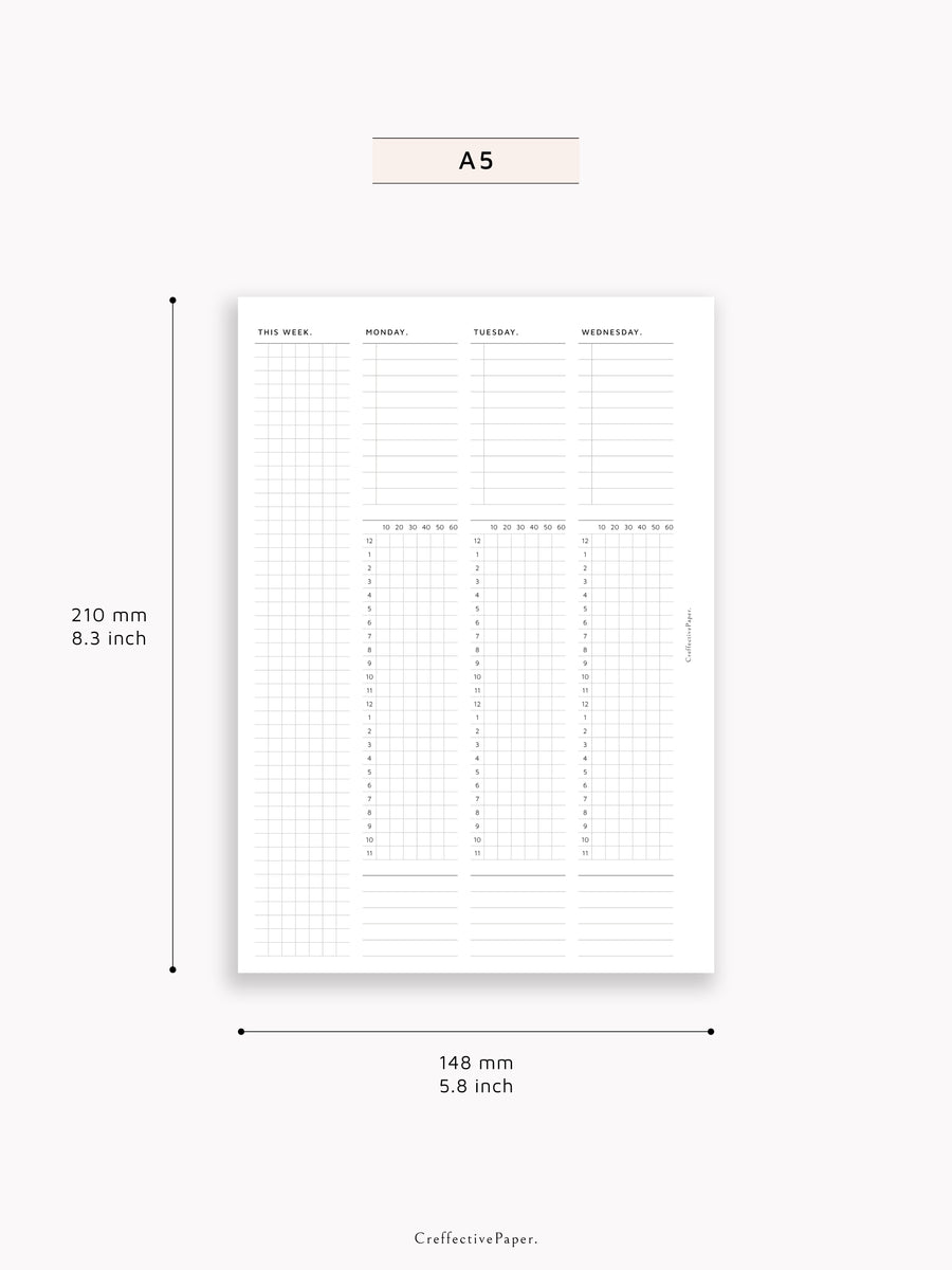 W133 | Weekly Time Tracker (WO2P) – CreffectivePaper