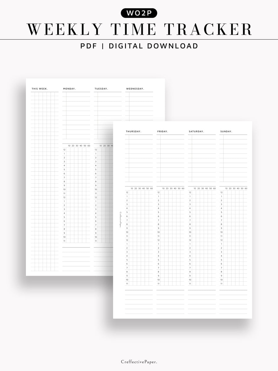 W133 | Weekly Time Tracker (WO2P) – CreffectivePaper