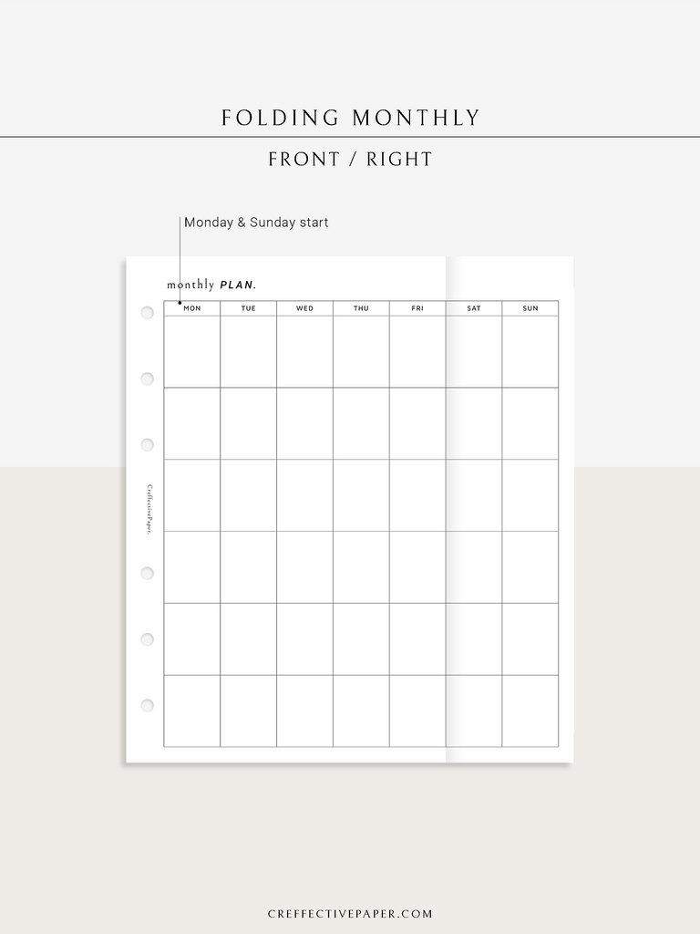 M124 | Folding Monthly Planner – CreffectivePaper