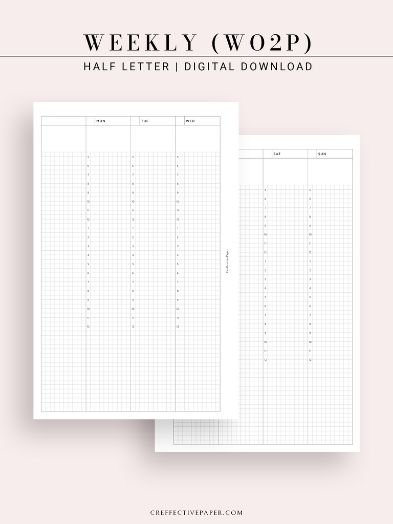 W123 | Weekly Schedule, WO2P – CreffectivePaper