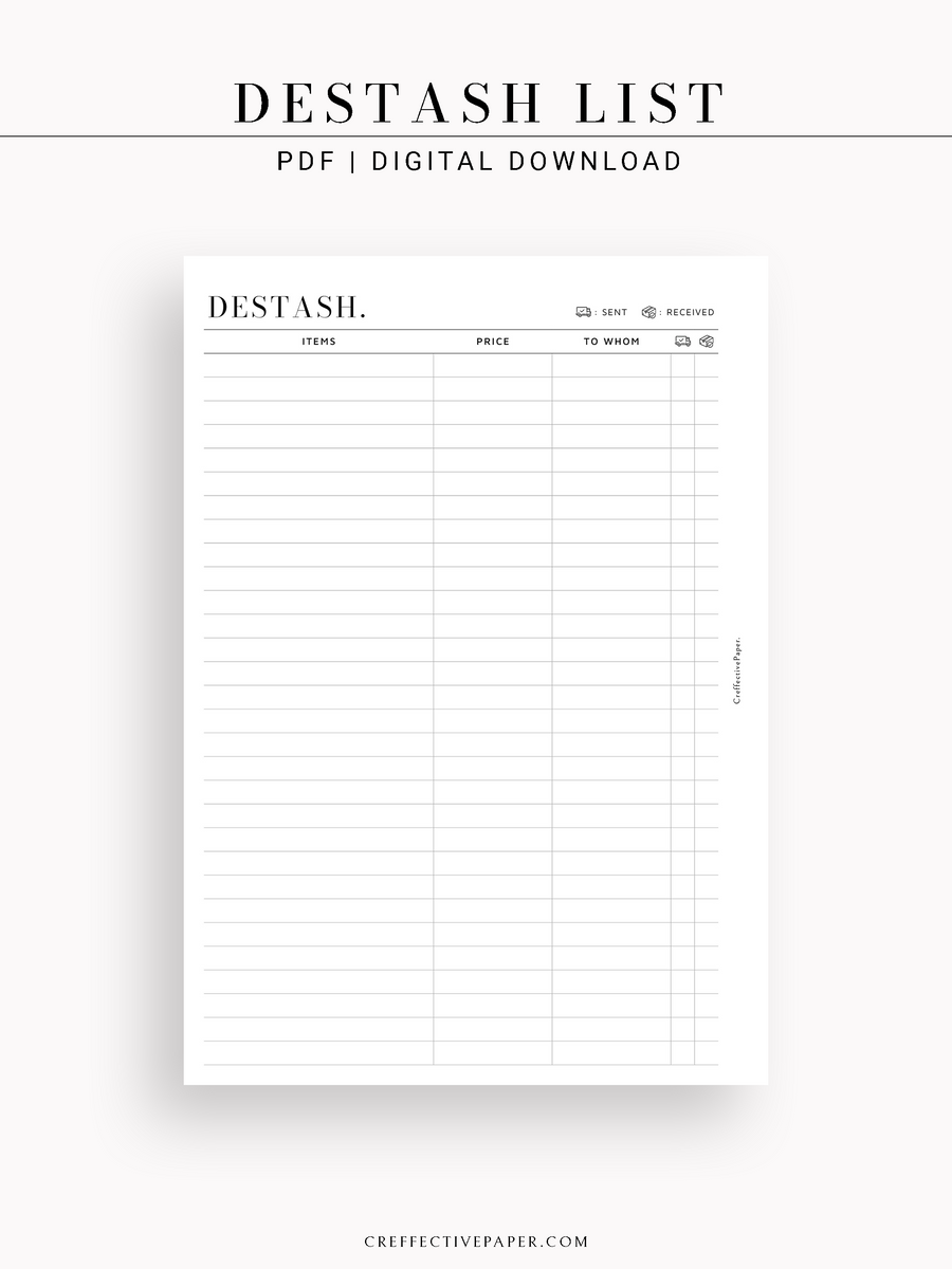 N132 | Destash List – CreffectivePaper