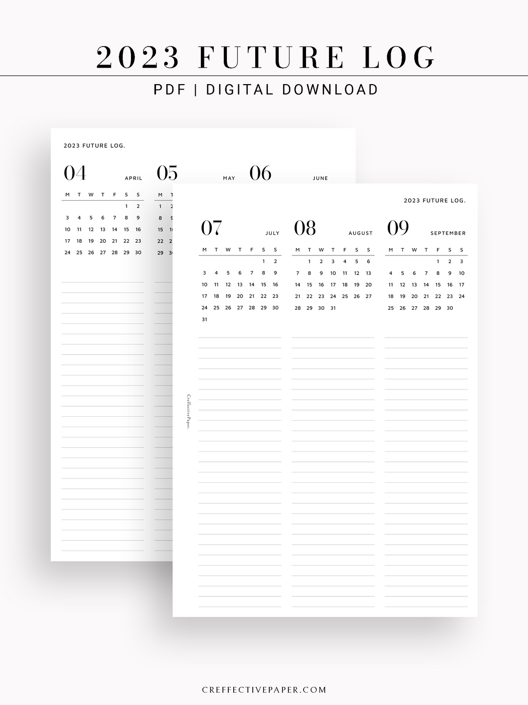 Creative and Effective Printable Planner Inserts | CreffectivePaper