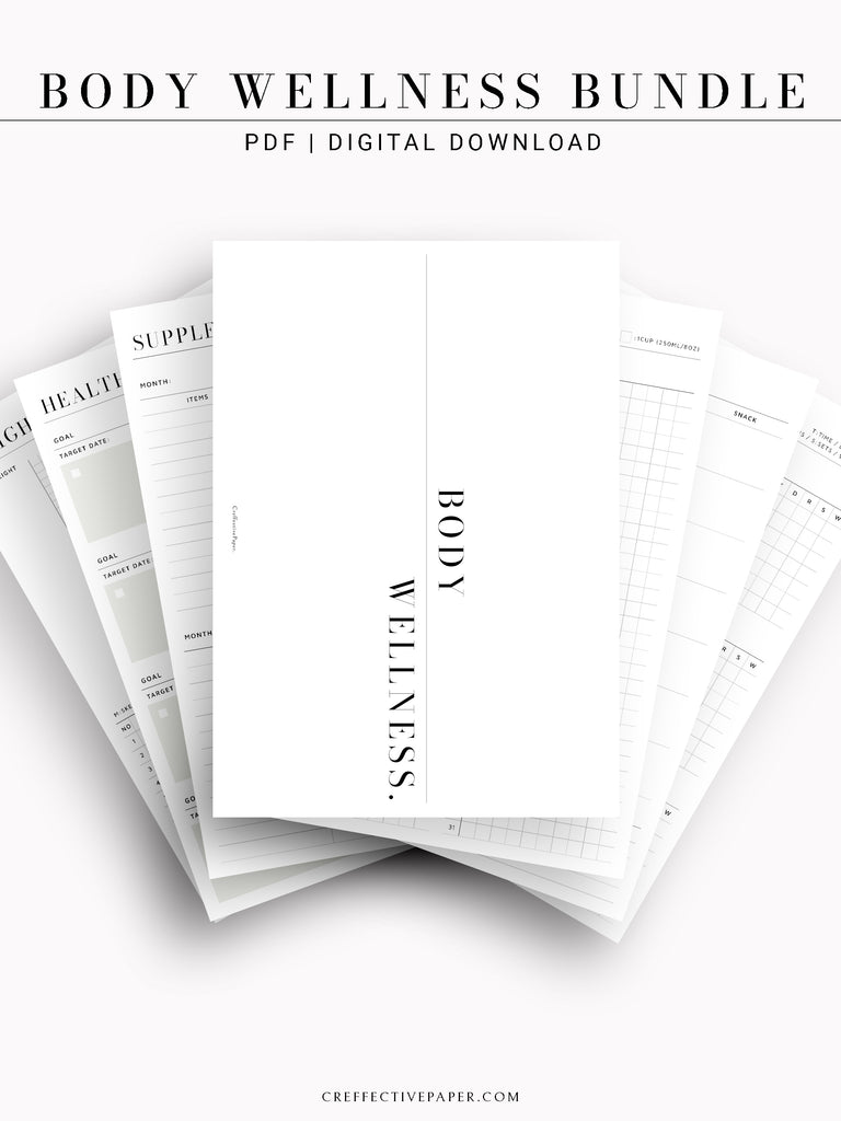 N121 | Wellness Journal Bundle, Body Health Care Planner Set ...