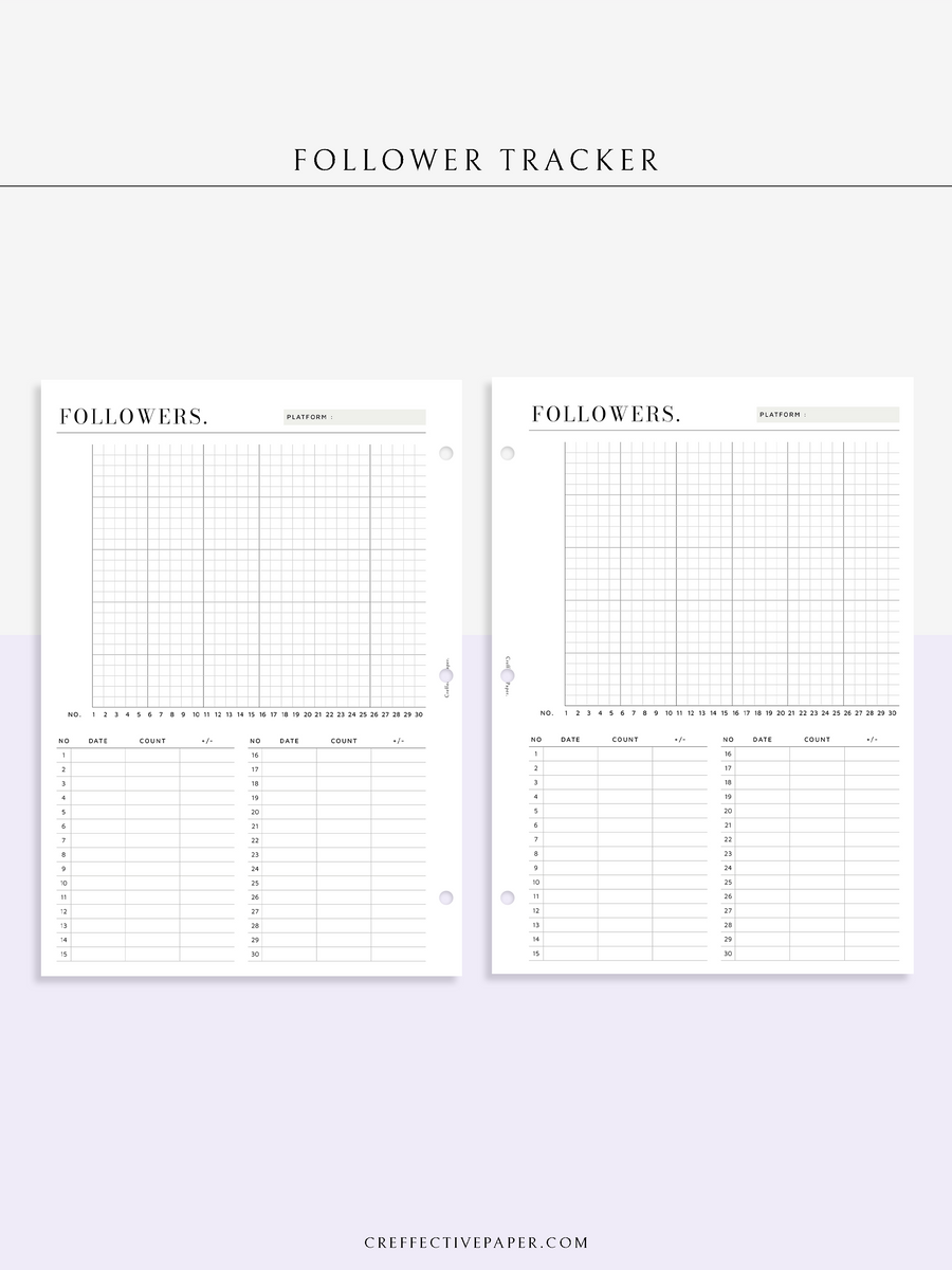 N131-1 | Follower & Subscriber Tracker for Social Media – CreffectivePaper