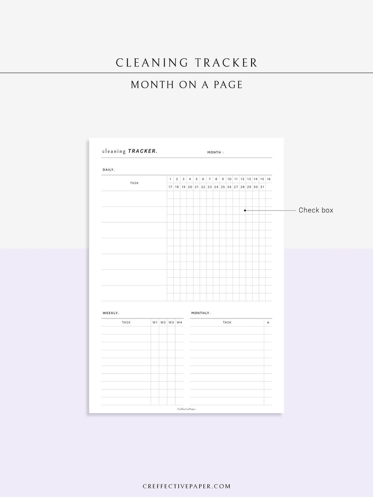 T120 | Monthly+Weekly+Daily Cleaning Tracker, Home Management ...