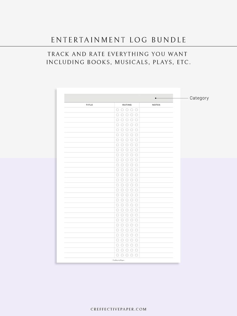 T121 | TV Series Tracker, Movie Journal, Entertainment Log Bundle ...