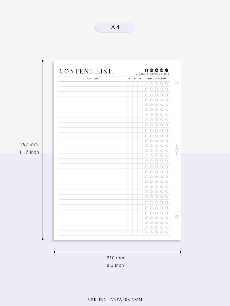 N131-2 | Contents List for Social Media – CreffectivePaper