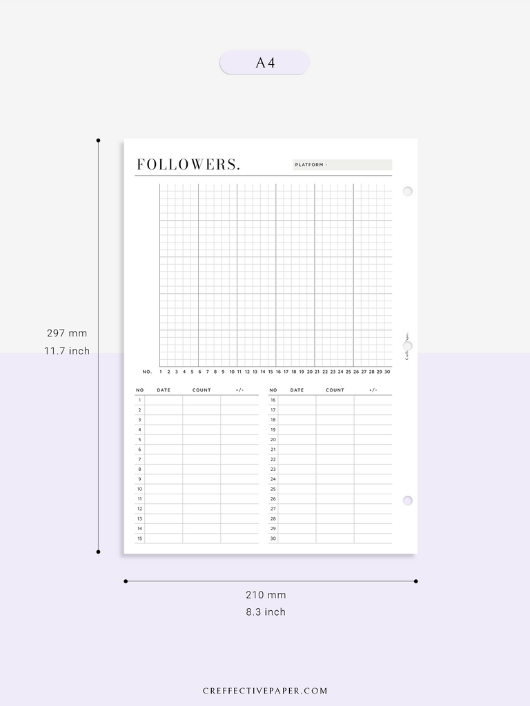 N131-1 | Follower & Subscriber Tracker for Social Media – CreffectivePaper