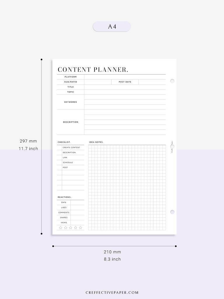 N131-6 | Content Planner for Social Media – CreffectivePaper