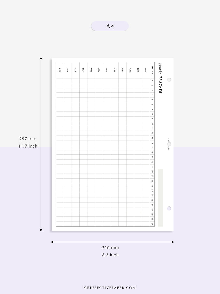 Y107 | Yearly Tracker, Habit Tracking Template – CreffectivePaper
