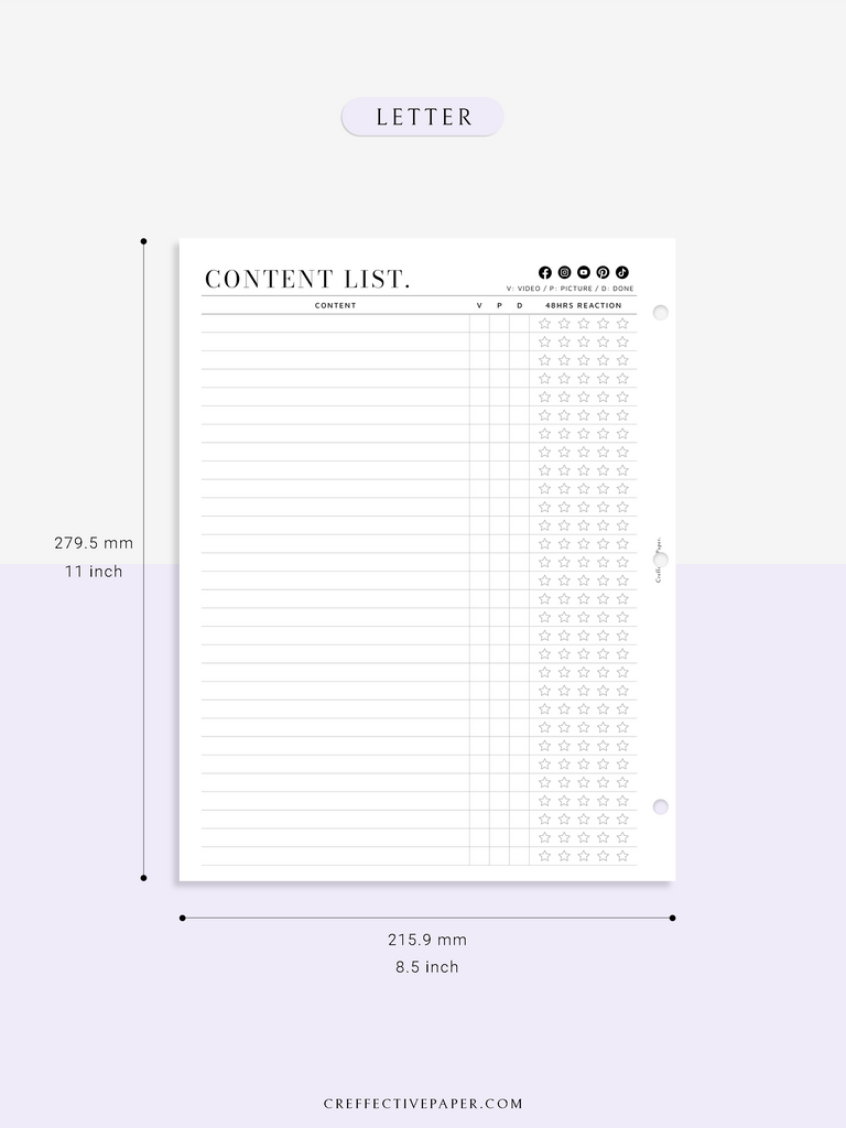 N131-2 | Contents List for Social Media – CreffectivePaper