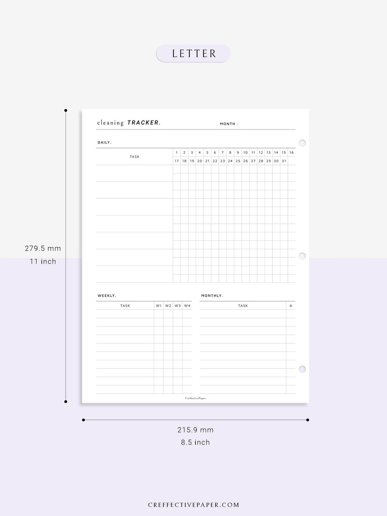 T120 | Monthly+Weekly+Daily Cleaning Tracker, Home Management ...