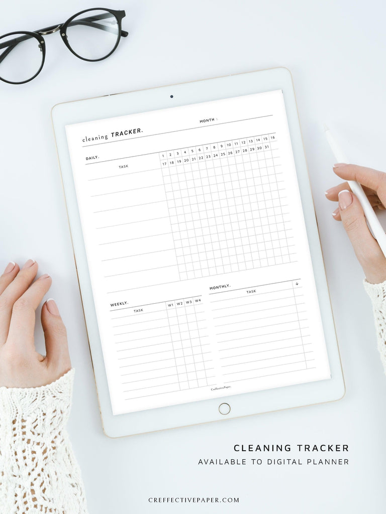 T120 | Monthly+Weekly+Daily Cleaning Tracker, Home Management ...